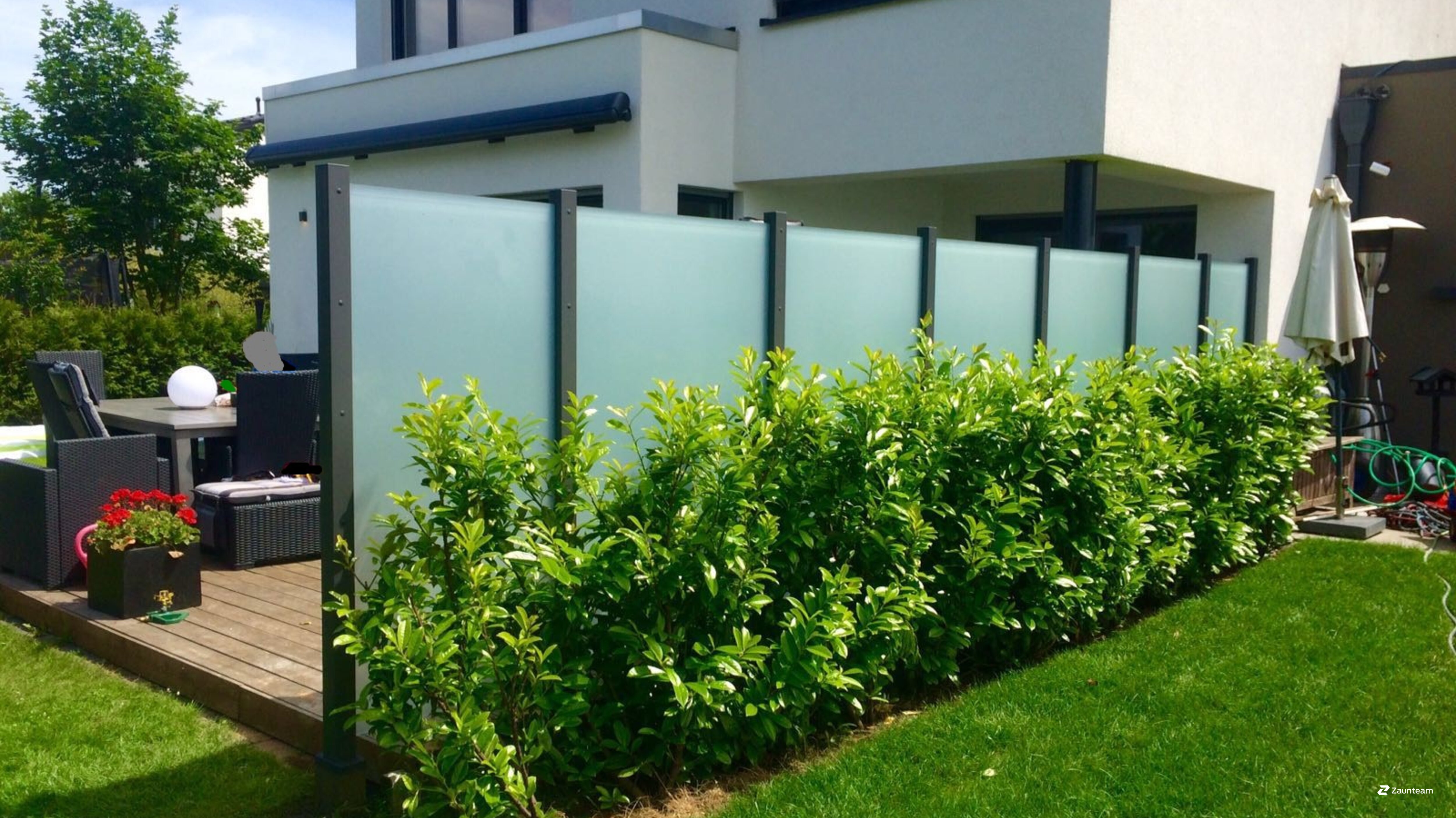Fabelhafte Glas Sichtschutz Garten Bild
